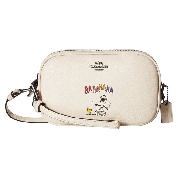 Coach | Bags | Coach Peanuts Snoopy Chalk Hahaha Handbag Leather Bag ...